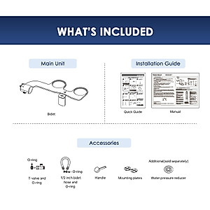 INUS Dual Nozzle Bidet Attachment for Existing Toilets Seat,Slim Non-Electric Bidet Toilet Seat Attachment with Easy-to-Hold Design Control-White Color