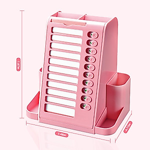 homyaco 360 Degree Dry Erase Chore Chart for kids, Rotating Pen Holder, Pencil Holder for Desk, Pen Organizer, Desk Organizers and Accessories, Cute Pencil Cup Pot for Office, School,Home(Pink)