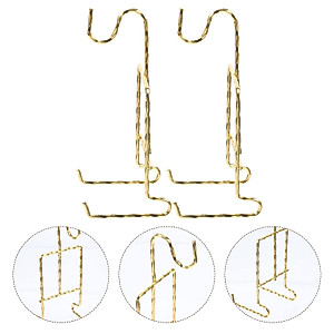 Zerodeko Desktop Stand 2pcs Tea Cup and Saucer Display Stand Holder Rack Teacup Easel Metal Cup Saucer Holder Display Shelf for China Coffee Mug Organizer Wire Gold A Octopus Mug Holder