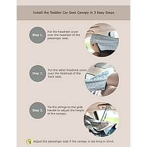 Universal Car Seat Cover Car Seat Sun Shade Car Seat Canopy for Baby and Toddler Car Seat Rear Facing Forward Facing (Sky Blue, Standard)