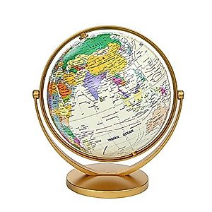Globe Small Ornament Creative Mini Teacher Display Supplies Bookcase Decor Not Fade Water Proof Teaching Desktop Ornament(White)