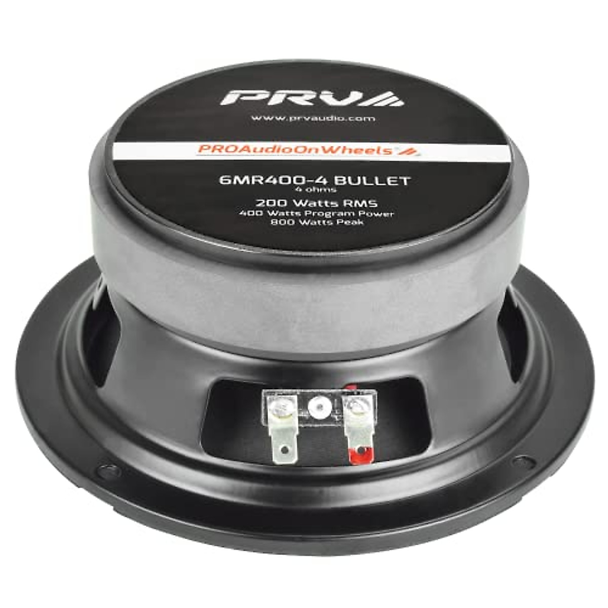 PRV AUDIO 6.5 Inch Midrange Bullet Speaker 6MR400-4 Bullet, 4 Ohm High Performance Car Audio Loudspeaker, 400 Watts Program Power, 1.5 in Voice Coil 200 Watts RMS, High Output Sound (Single)
