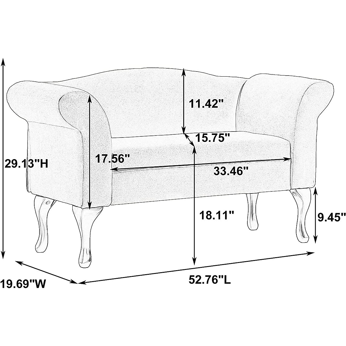 HOMYKA 53" Small Sofa Loveseat Modern Velvet Mid Century 2 Seater Sofa Couch with Tufted Button and Solid Wood Legs for Small Space, Dorm, Office, Bedroom, Green
