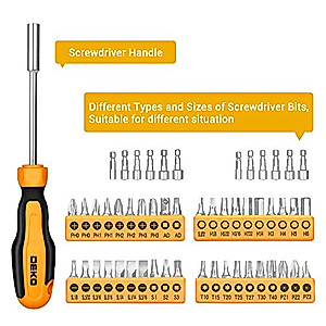 DEKOPRO 192 Piece Mechanics Tool Set Socket Wrench Set, Plastic Storage Case with Auto Repair Hand Tool Kit Wrench Tool Box Set
