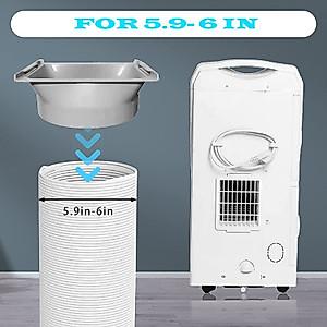 6'' Portable Air Conditioner Window Adapter with Package Exhaust Hose Connector Tube Connector Air Baffle Plate Mobile air Conditioning Accessories
