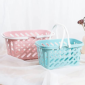 Hedume Set of 4 Plastic Organizer Storage Baskets with Handles, Portable Shower Caddy Basket, Portable Organizer Bins for Bathroom, Dorm, Kitchen, Bedroom