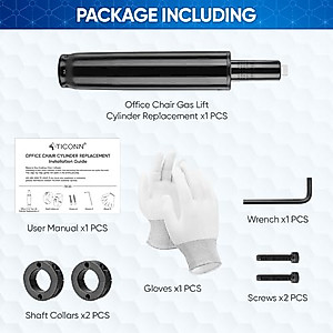 TICONN Office Chair Cylinder Replacement, 650 Lbs Weight Capacity Heavy Duty Universal Fit Gas Lift Piston with Removal Tool, ANSI Certified (4-3/4" (120mm))