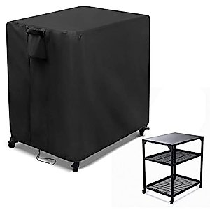 Kingling Outdoor Pizza Oven Table Cover for Ooni Medium Table, Waterproof Outdoor Grill Prep Table Cover Pizza Oven Stand Cover - 32''L x 24''W x 35''H