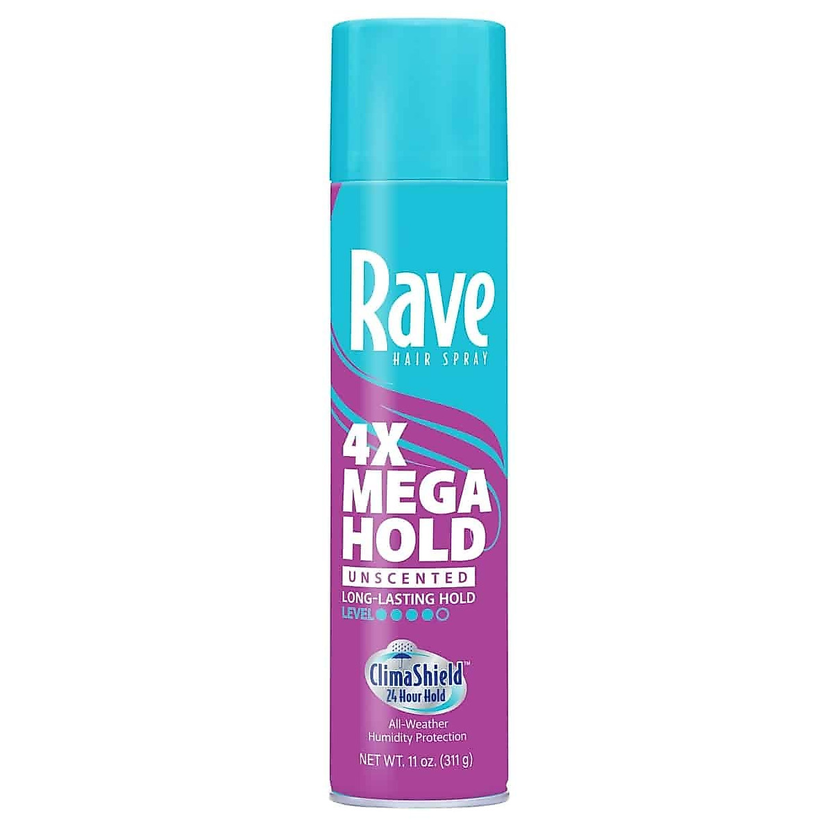 Rave 4x Mega Aerosol Hair Spray Unscented 11 Oz,Pack of 1