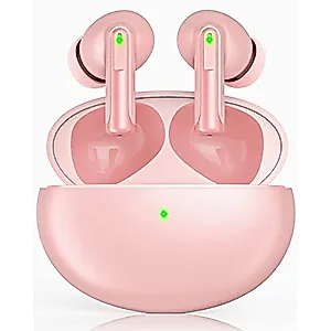 Wireless Earbuds Bluetooth 5.1 Headphones 4-Mics Clear Call ENC Noise Cancelling Ear Buds Deep Bass 30Hrs Playtime with USB-C Charging Case IPX7 Waterproof in-Ear Earphones for Android and iPhone Pink