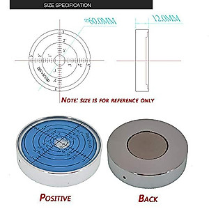 XMLEI Aluminum alloy high precision horizontal bubble universal high precision small level bubble level meter circular bubble correction Convenient and quick (Silver-blue - with magnetic-luminous)