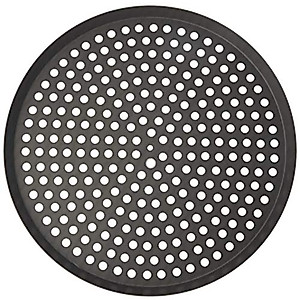Lloyd Pans Perforated Pizza Cutter Pan, Pre-Seasoned PSTK, Anodized Aluminum, 14 inch by .75 inch deep