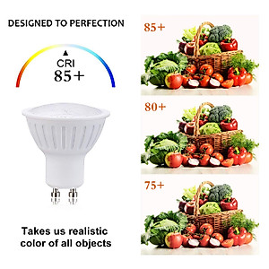 YMZM GU10 7Watt LED Spotlight Bulbs (Equivalent 65watt Halogen Bulbs) 4000K Natural White 700Lumen MR16 LED Light Bulb 120Volt 120 Degree GU10 Base Dimmable Indoor Led Light Bulbs (Pack of 4)