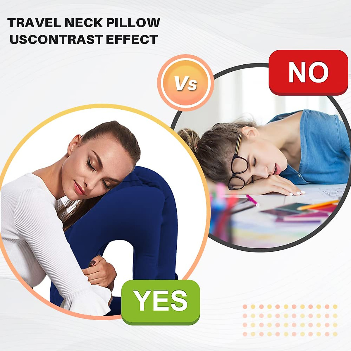Fromeet Neck Pillows for Travel Inflatable Pillows for Sleeping Airplane Travel Neck Pillow for Office Napping with Eye Mask and Earplugs, Soft and Comfortable (Blue)