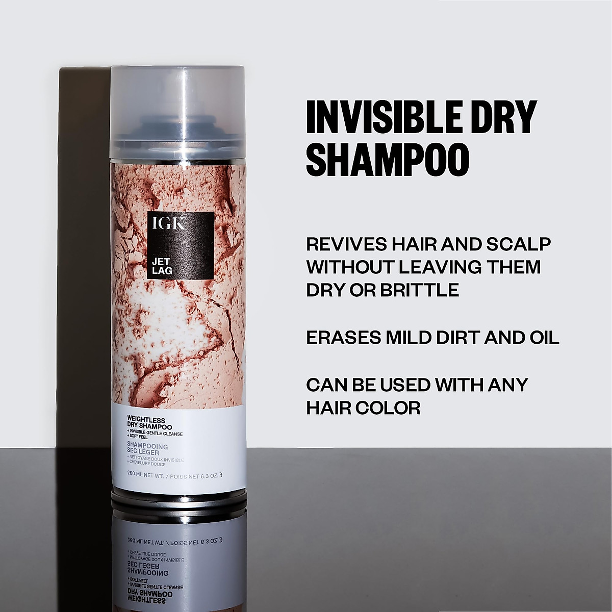IGK Jet Lag Invisible Dry Shampoo Lightweight Cleanse Level 260 ml / 6.3 oz