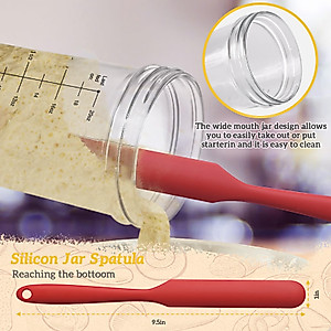 Tyniaide 24 Oz Sourdough Starter Kit – Extra Thermometer Strips and Breathable Covers Included in Sourdough Starter Jar – A Perfect Sourdough Bread Starter Kit for Beginners to Expert