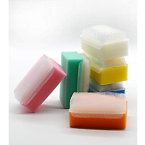 Wellgler's OT Sensory Brush,Autism Sensory Brush for Therapy,Surgical Scrub Brush,Bbaby Sponge for Bathing, Cradle Cap Brush (6Pack)