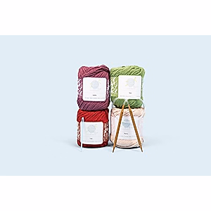 Mindfulness Flora Beginners Knitting Kit, Includes 100% Cotton Knitting Yarn, Circular Knitting Needles, Yarn Needle - Make Washcloths - Knit kit for Mindfulness and Relaxation – by mindfulknits