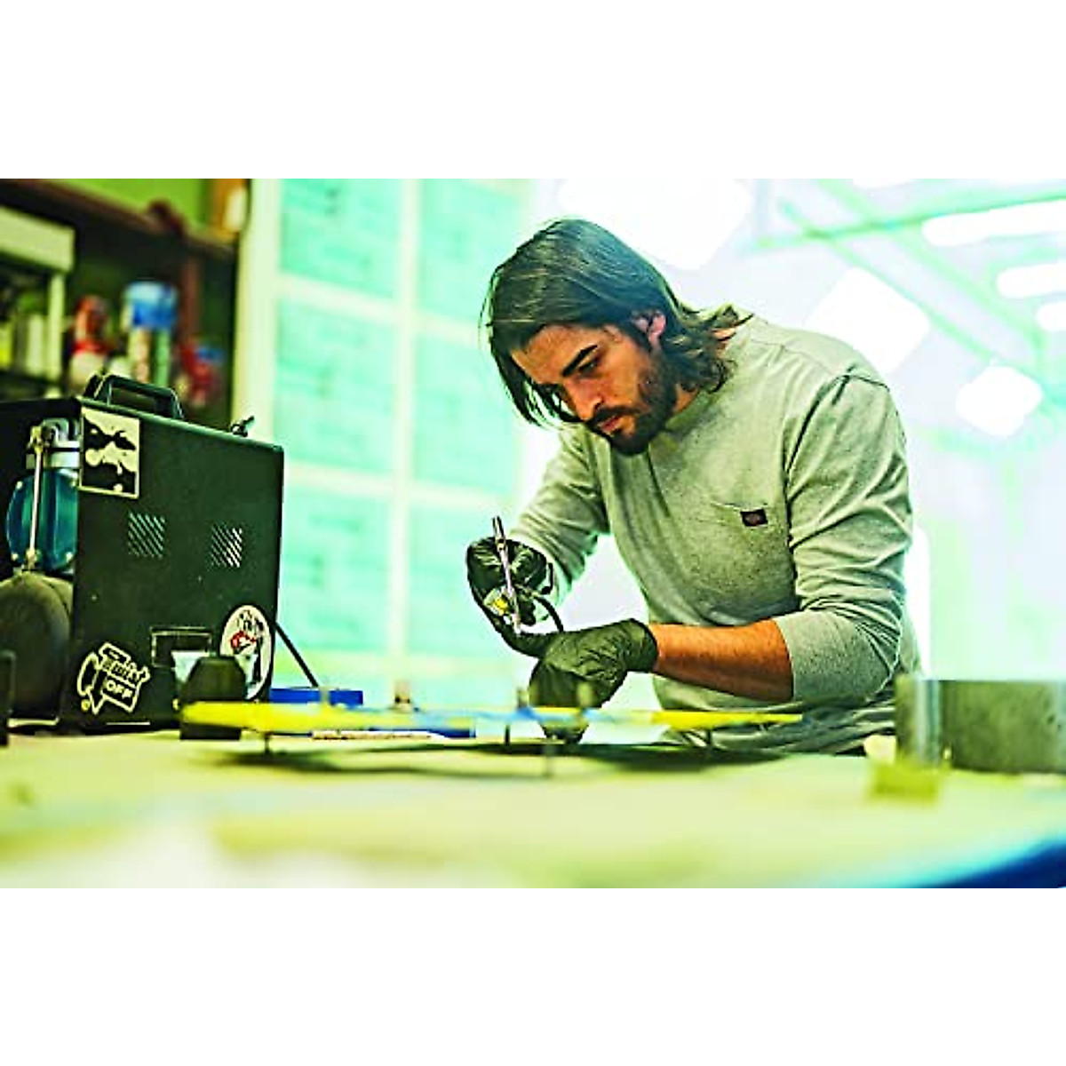 Dickies Men's Long Sleeve Heavyweight Crew Neck, Charcoal, Large