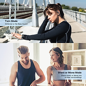 MSTHOO Wireless Earbuds, Bass Sound Noise Cancelling Bluetooth Headphones, Sports Wireless Headphones with Moicrophone, Bluetooth 5.0 Earbuds w/Type-C Fast Charging/35H/IPX7 Waterproof for Running