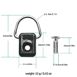KUNPENG 12pcs Boat D Rings with Screw Kayak Kit Deck Loop Mounting Tie Down 304 Rope Buckle,D-Type Buckles,Special Buttons for Kayak Accessories