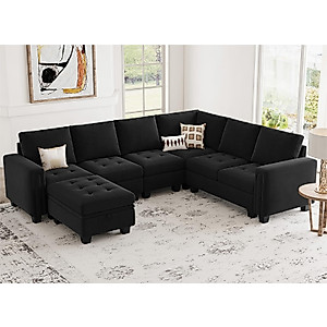 Belffin Single Seat Module for Modular Sectional Sofa Black