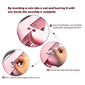 HTTMT- Classic Potty Training Toilet Ladder Seat With Upgraded Cushion Step Stool Ladder Toilet Chair/Toilet Trainer for Baby Toddler Kids Children In Pink [P/N: ET-BABY002-PINK-C]