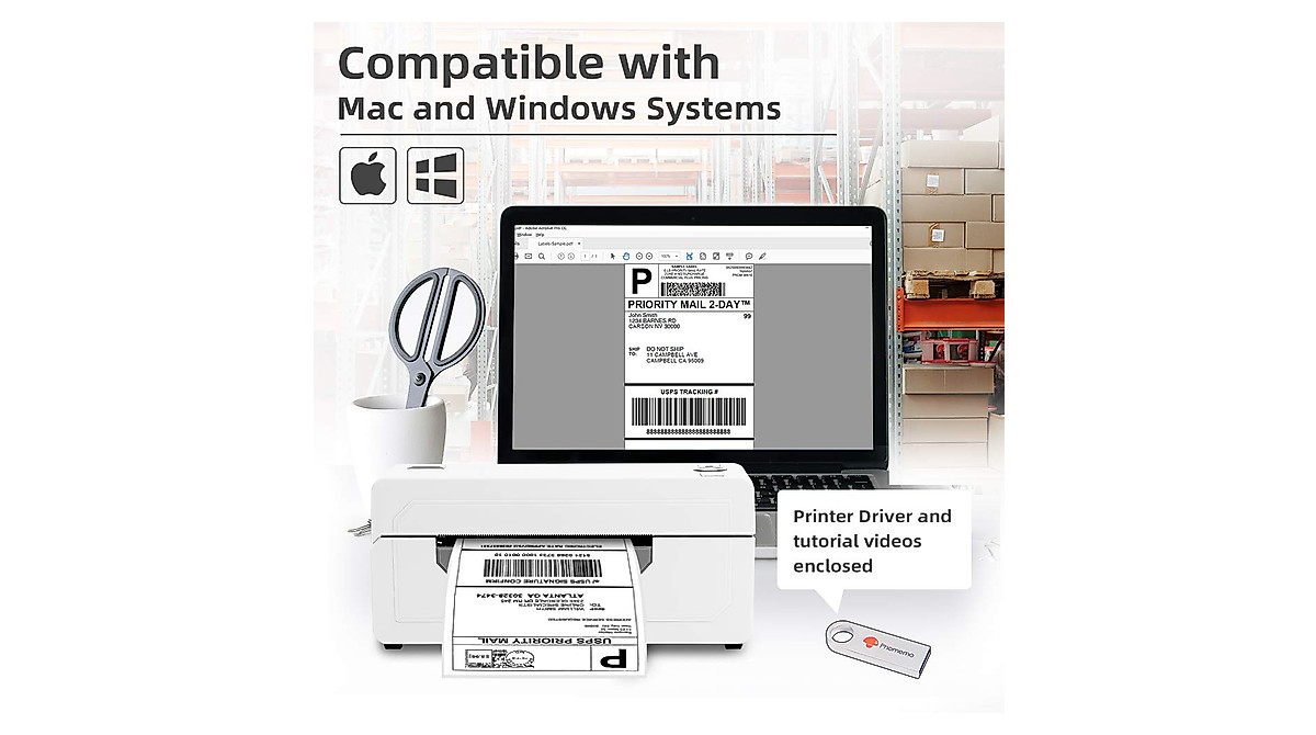 High-Speed 4x6 Thermal Label Printer for Shipping & Barcodes