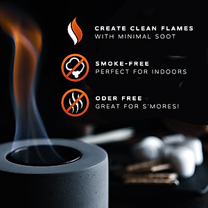 PYRO | Tabletop Fire Pit, Portable Concrete Fire Bowl, Mini Personal Fireplace for Indoor and Outdoor Use, Smoke Free, Cook S’Mores Indoors
