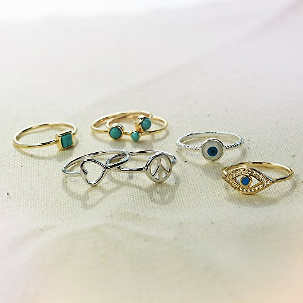 Bling Jewelry Minimalist Simple .925 Sterling Silver Midi Knuckle 1MM Band Stackable Evil Eye Ring For Teen For Girlfriend