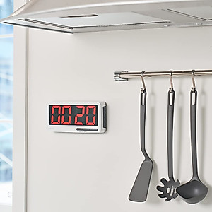 i-Scream LED Big Timer - Extra Large 7.3" Display Digital Timer with 3 Brightness Settings, 4 Alarms and 3 Volume Levels, Battery-Powered Magnetic Countdown Timer for Home, Cooking, Studying, Fitness