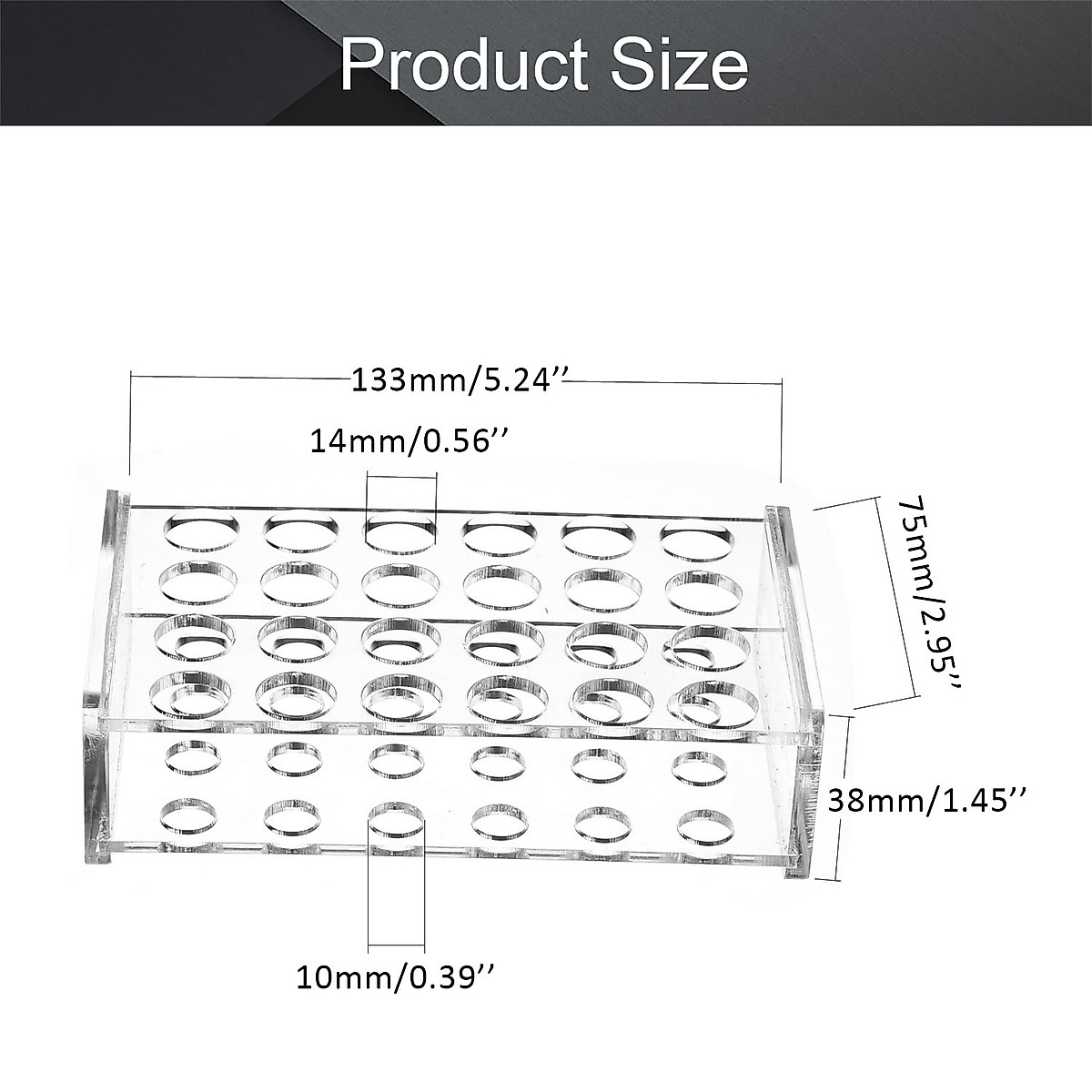 Othmro 2pcs Transparent Acrylic Test Tube Holder Rack,Centrifuge Tube Holder,Plastic Stand for Labortory Holder 14mm 24Holes Suitable for 5ml Test Tubes