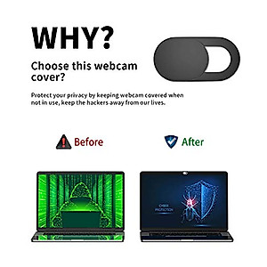 Webcam Cover, Camera Cover Slide, Laptop Camera Cover Slide, Smartphone Webcam Sticker,Camera Blocker Protect Privacy Perfect Laptop Camera Cover for Phone, Tablet, Laptop 6 Pack (3 Black+3 White)