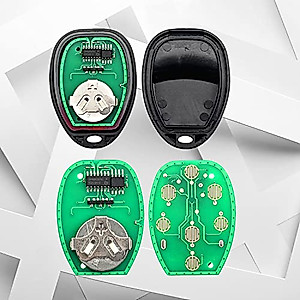 Replacement Fits for Chevy Suburban Tahoe Traverse 2007 2008 2009 2010 2011 2012 2013| Cadillac Escalade 2007-2010| Buick Enclave 2008-2017 Car Keyless Entry Remote Fob Self-Programming (Pack of 2)