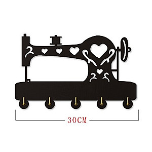 The Geeky Days Mini Sewing Machine Shape Design Creative Home Decor Wall Art Clothes Coat Robe Hooks Bedroom Bathroom Door Towel Hooks Decor for Sewing Lover Gift