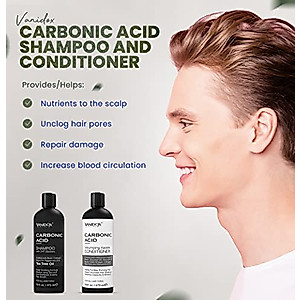 VANIDOX Carbonic Acid Shampoo and Conditioner for Men and Women, Deep Moisturizing Conditioner Thickens, Softens, & Smooths Set for Hair Growth and Repair, Made in USA - 16 Fl Oz Each