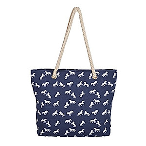 Premium Large Stallion Horse Animal Print Canvas Tote Shoulder Bag Handbag