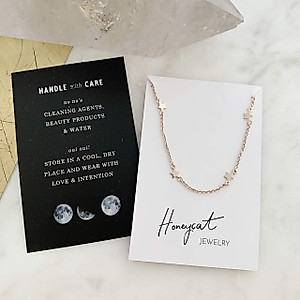 Honeycat Starling Tiny Star Charms Bracelet in Gold, Rose Gold, or Silver | Minimalist, Delicate Jewelry (Rose Gold)