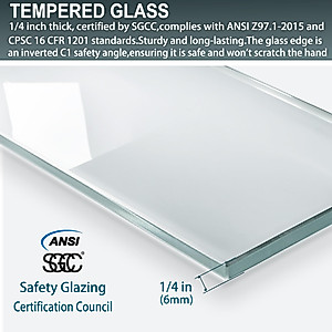 GroGro 44-48" W x 71" H Piovt Swing Glass Shower Door,Pivot Semi-Frameless Glass Shower Door with 1/4"(6mm) Clear SGCC Tempered Glass,Matte Black Finish Shower Doors,Reversible Installation