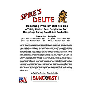 Suncoast Sugar Gliders Spike's Delite Hedgehog Premium Diet Food 1.5 lb