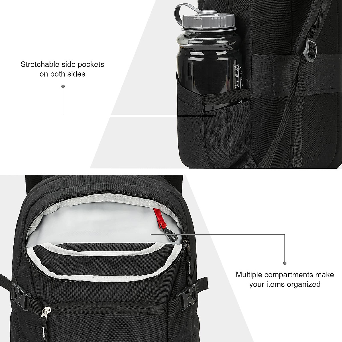 EVER ADVANCED Work School Backpack for College High School Students, Travel Laptop Backpack for Women Men with Luggage Sleeve, Fit 15.6Inch Laptop, Water Resistant Bookbag Carry on BagPack, Army Green