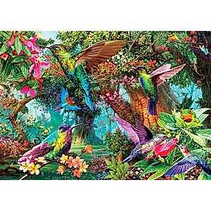 Buffalo Games - Hummingbird Garden - 500 Piece Jigsaw Puzzle with Hidden Images, Green
