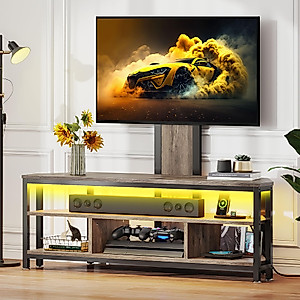 YITAHOME TV Stands for Living Room, 65 inch TV Stand with Mount and Power Outlet, Entertainment Center with Storage, Led TV Stand for 55/60/65/70 inch TV, TV Console Cabinet for Living Room, Grey