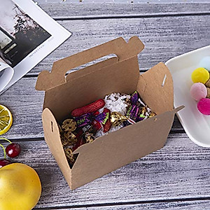 25-Pack Gable Brown Candy Treat Boxes,Small Goodie Gift Boxes for Wedding and Birthday Party Favors Box 6.2 x 3.5 x 3.5 inch