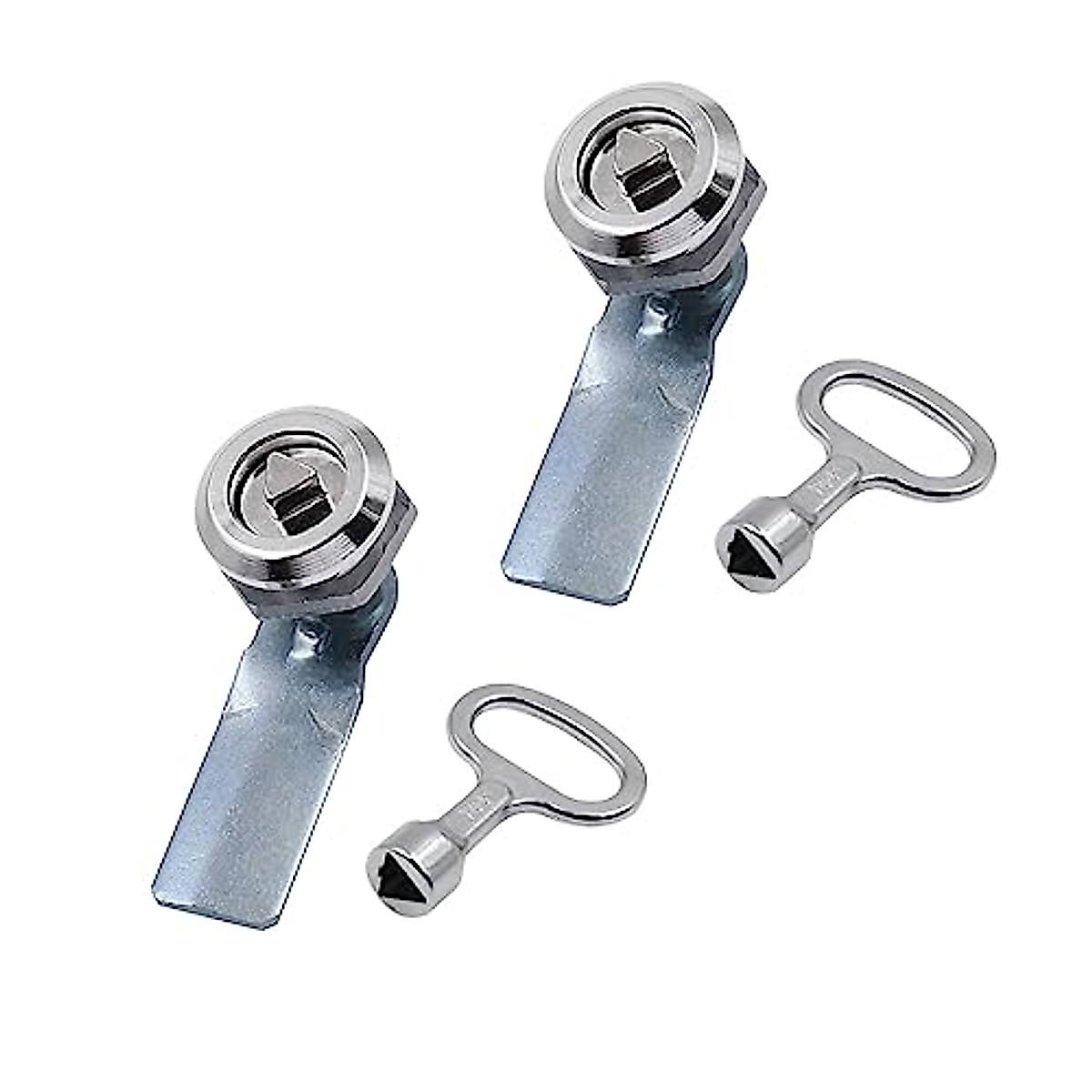 Beeiee Toolbox Lock Replacement Lock,5PCS Zinc Alloy Tubular Cam Lock with Triangle Socket Key (Triangle 5PCS)