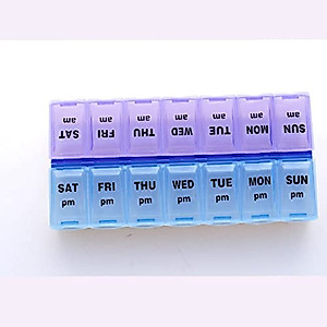 Weekly Pill Case Double Row Combined Daily Pill Box Organizer with Lid 7 Day Pill Organizer Home Supplies Organizers and Storage