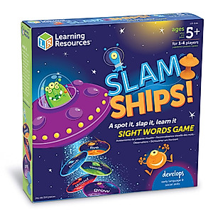 Learning Resources Slam Ships Sight Words Game - Ages 5+ Educational and Fun Games for Kids, Board Games for Kids, Kindergarten Games