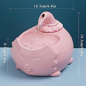 Topjia Pet Ultra Quiet Intelligent Drinking Machine,Ceramic Cat Drinking Water Fountain, USB Electric Water Dispenser,Tabletop Fountains Decoration for Home Office, Green A