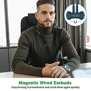 USB C Headphones Magnetic USB-C Wired Earbuds HiFi Stereo Type C Earphones Microphone Volume Control for iPhone 16 Pro 15 Plus iPad 10,Samsung Galaxy,Google Pixel,Motorola Edge/Razr,Oneplus,Lake-Blue