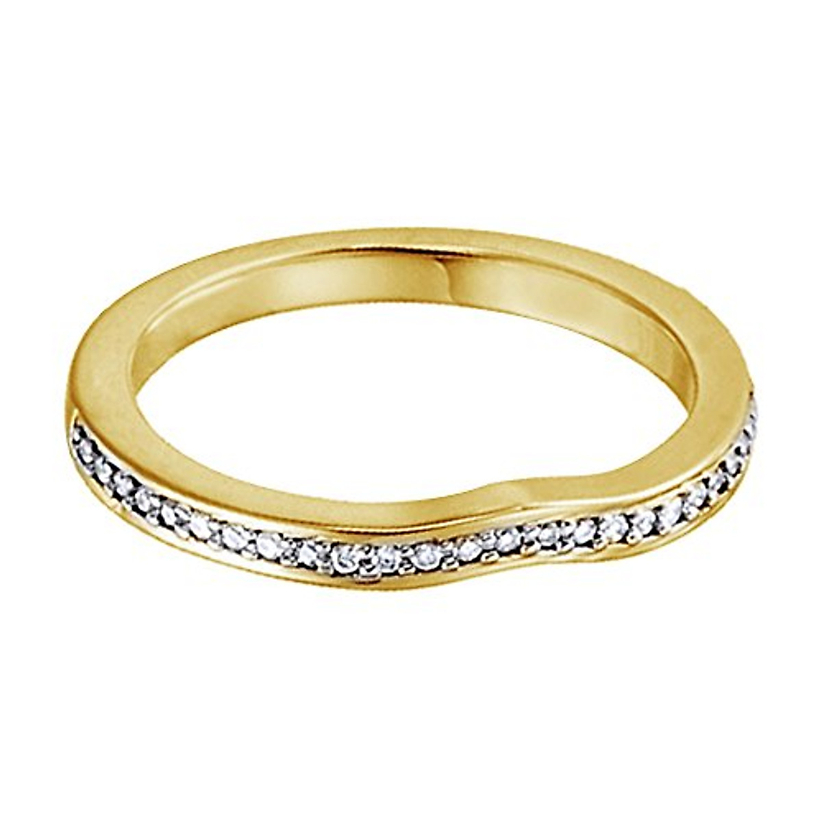 0.16 Ct Round Shape White Diamond Engagement Wedding Ring In 14K Solid Yellow Gold, Ring size-4